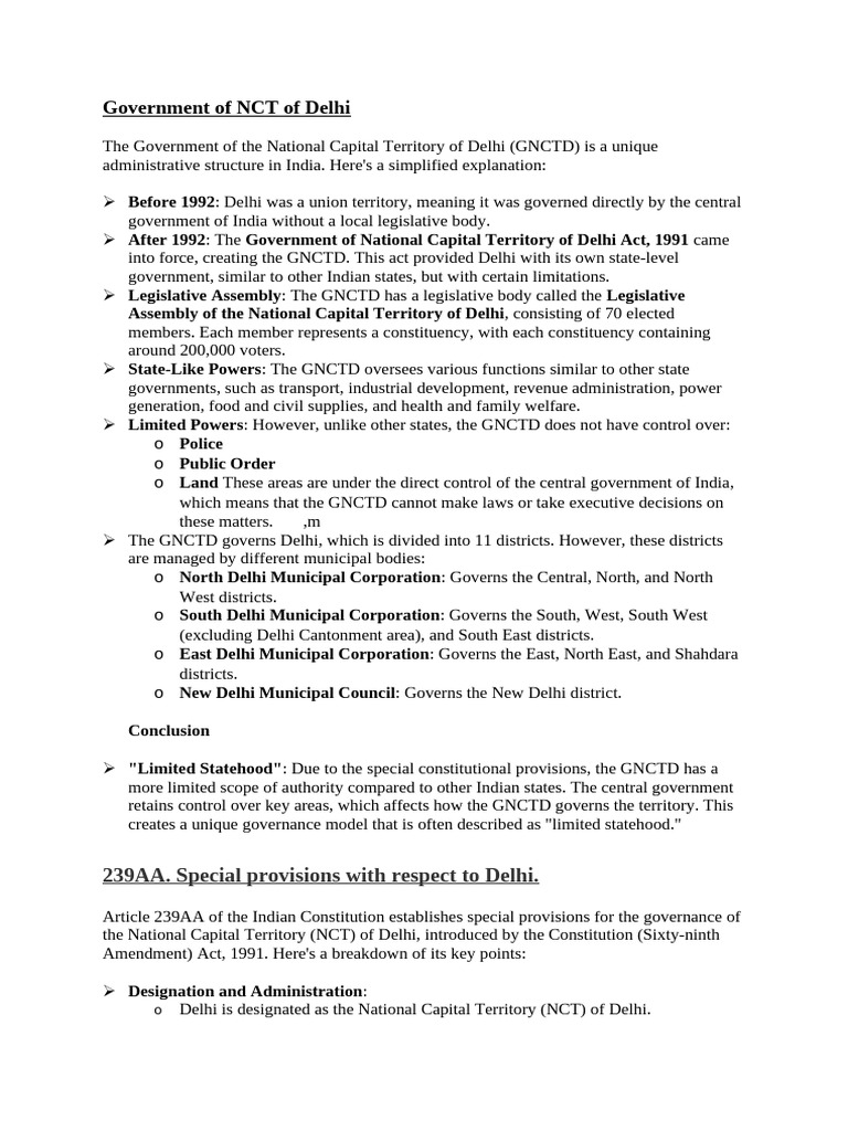 Government of NCT of Delhi | PDF