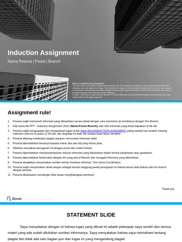 Induction Assignment 2022 (Nama-Posisi-Branch) | PDF