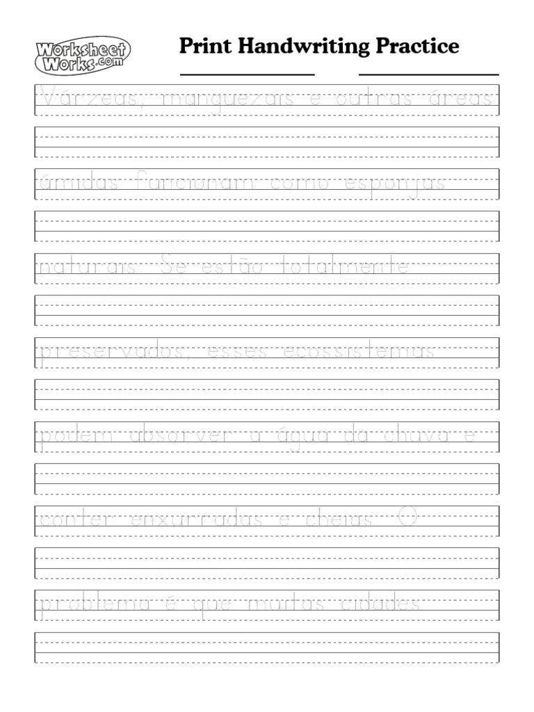 WorksheetWorks Print Handwriting Practice 10 | PDF