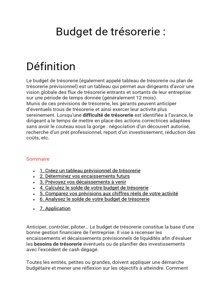 Descogef1_budget de Tresorerie | PDF