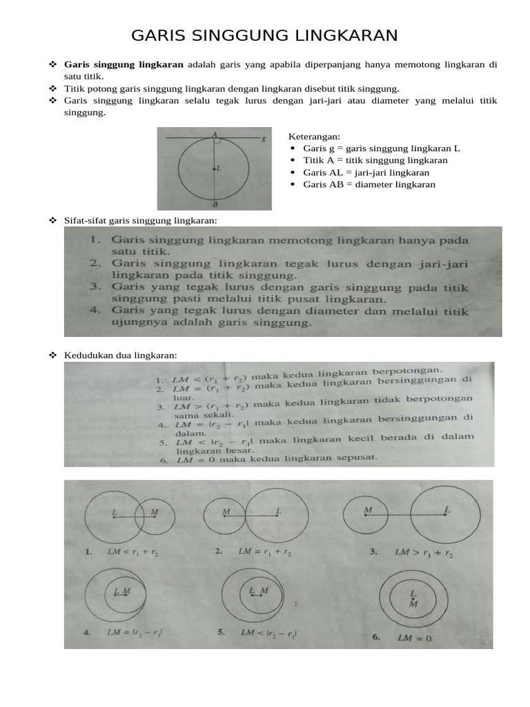 Garis Singgung Lingkaran | PDF