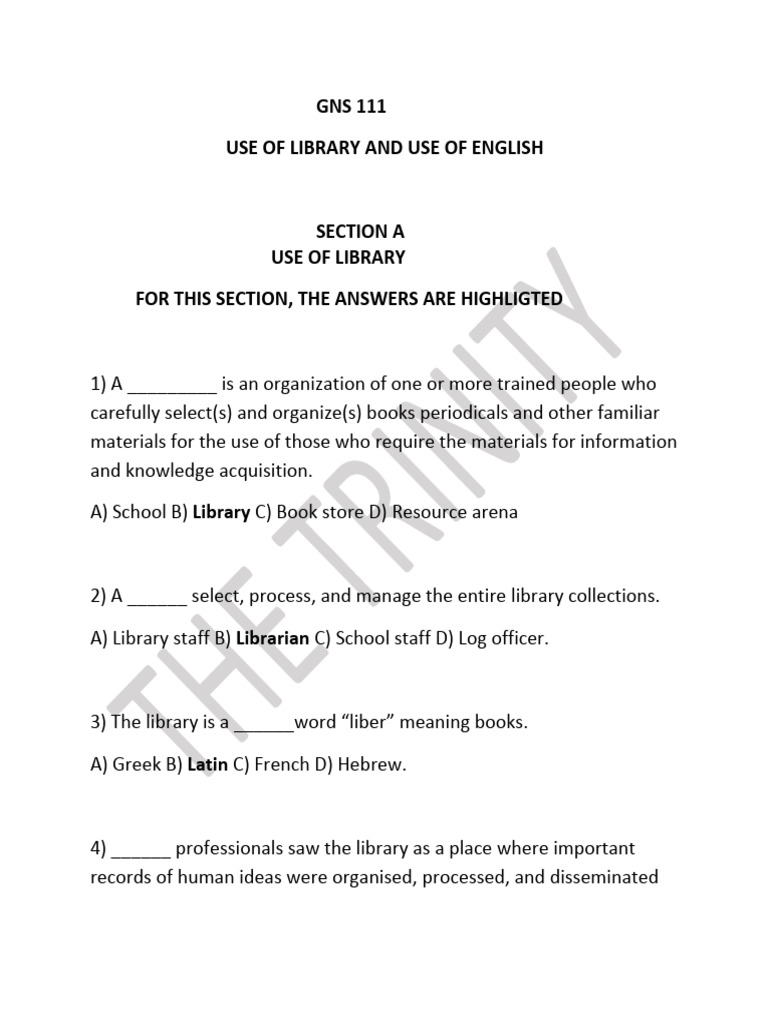 GNS 111 The Trinity PDFFFF | PDF