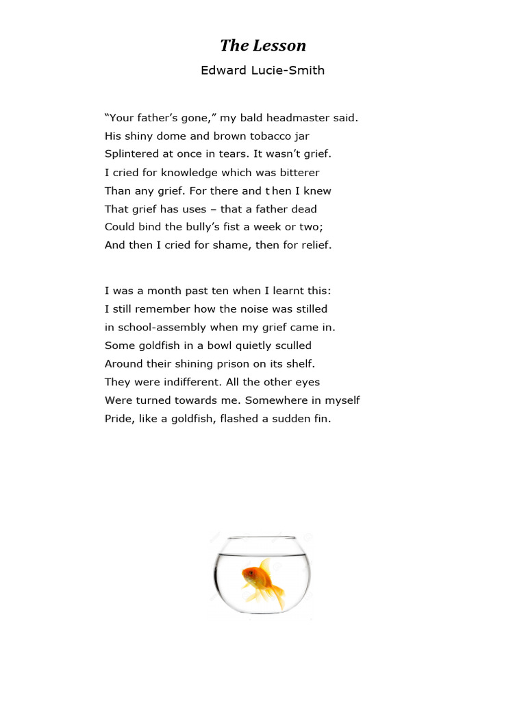 The Lesson - Poem Text | PDF