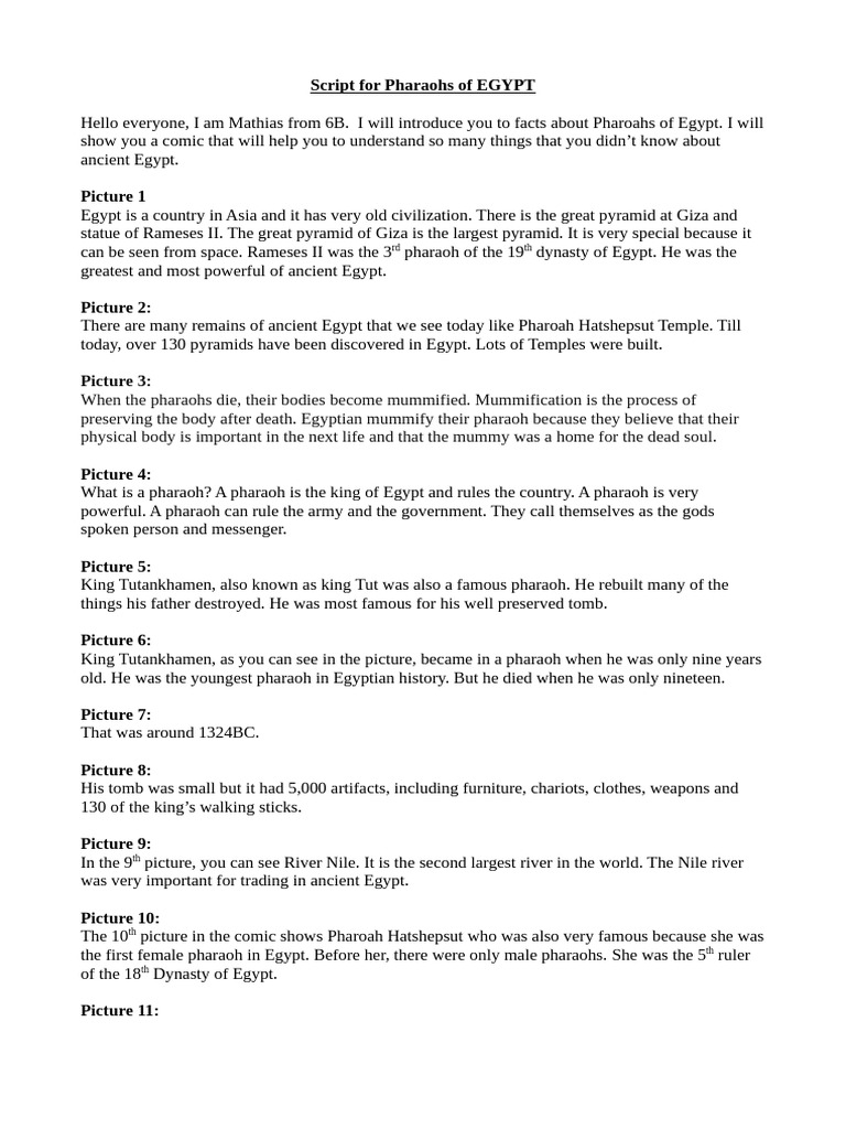 Script for Ancient Egypt | PDF