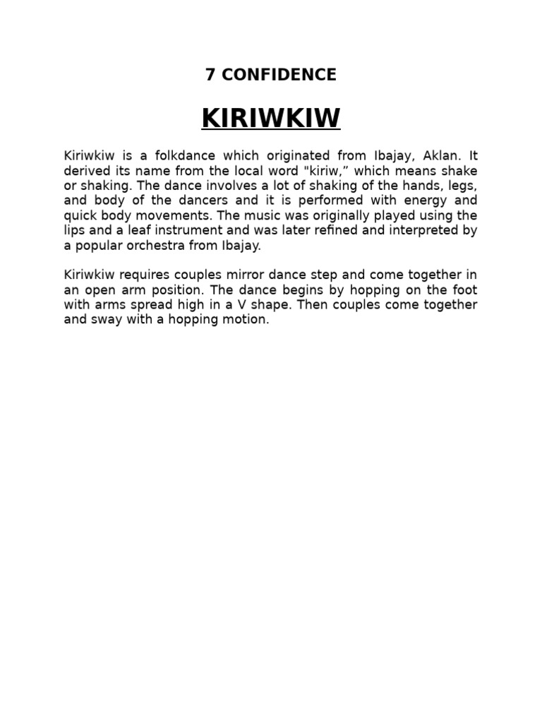 Kiriwkiw Dance Literature | PDF
