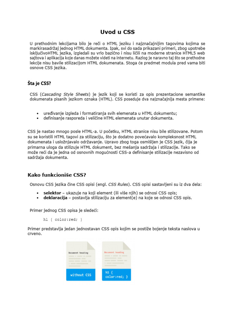 Uvod U CSS | PDF