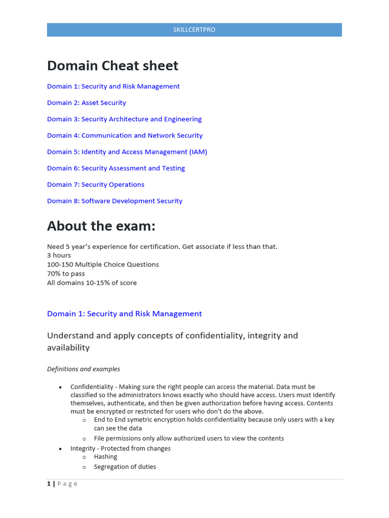 CISSP Master Cheat Sheat | PDF