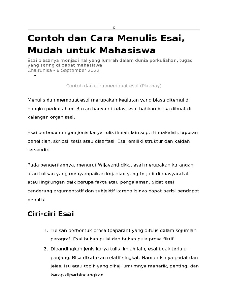 Cara Buat Essay | PDF