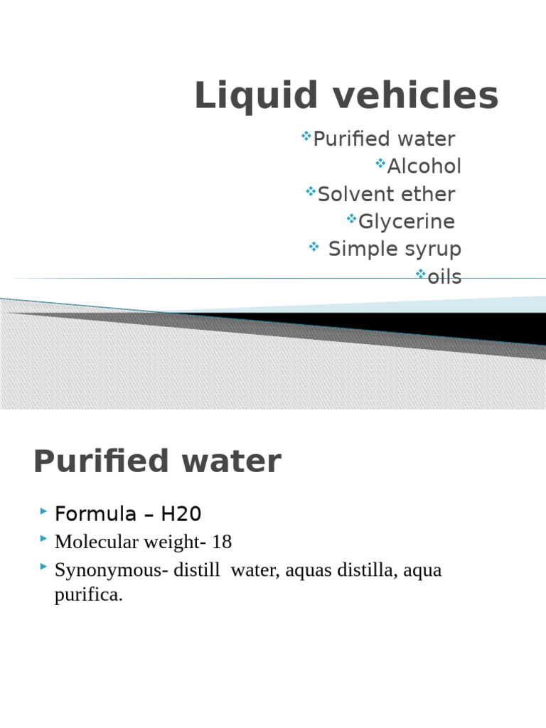 Liquid Vehicles | PDF