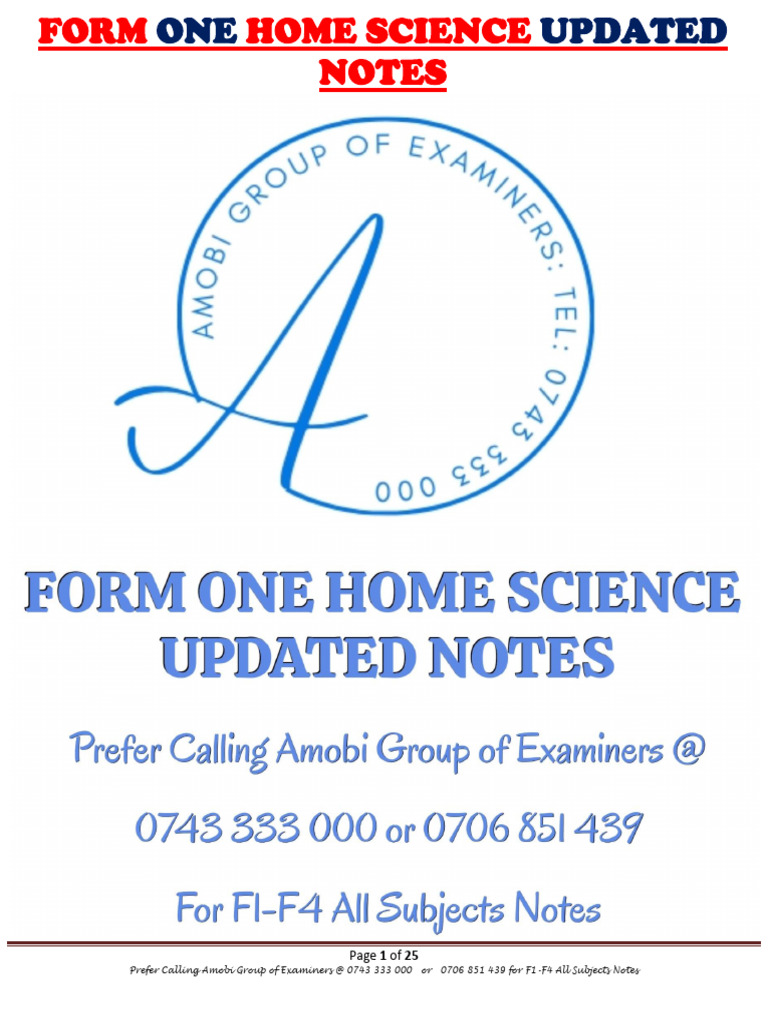 f1 H-Sci Updated Notes | PDF