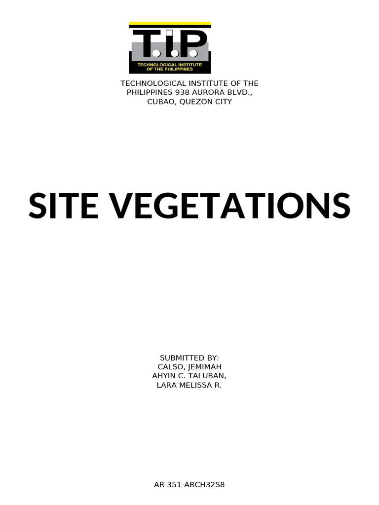 Site Vegetations - Taluban - Calso | PDF