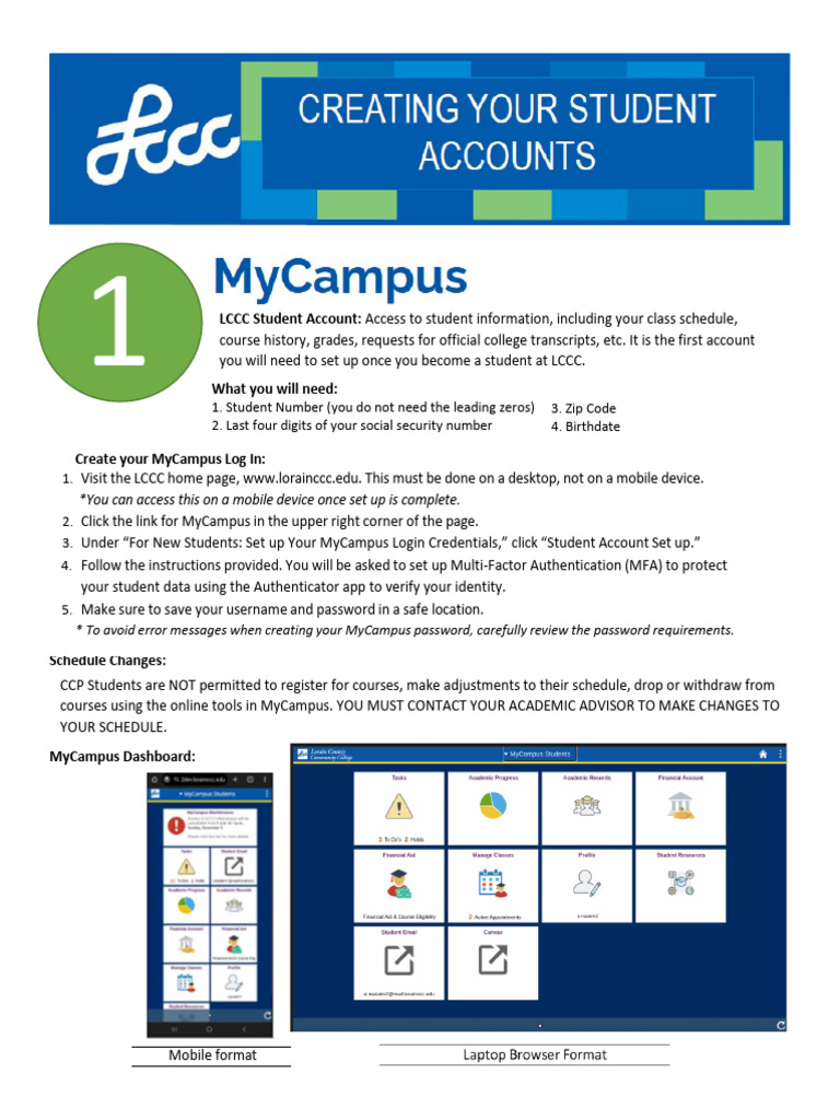 MyCampus and Canvas Account Set Up Instructions | PDF MyCampus and Canvas Account Set Up Instructions | PDF