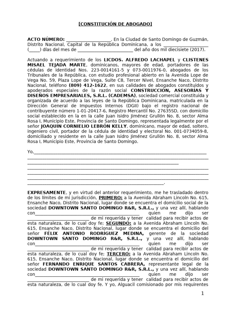 Constitucion De Abogado Pdf