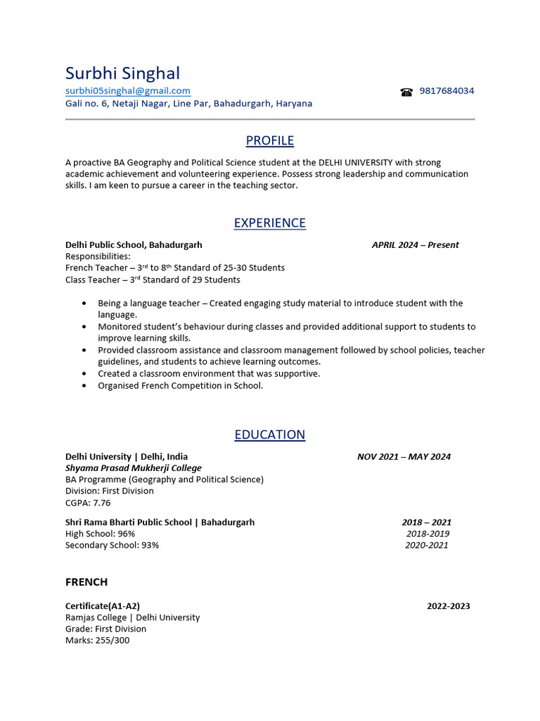 Surbhi CV-1 | PDF
