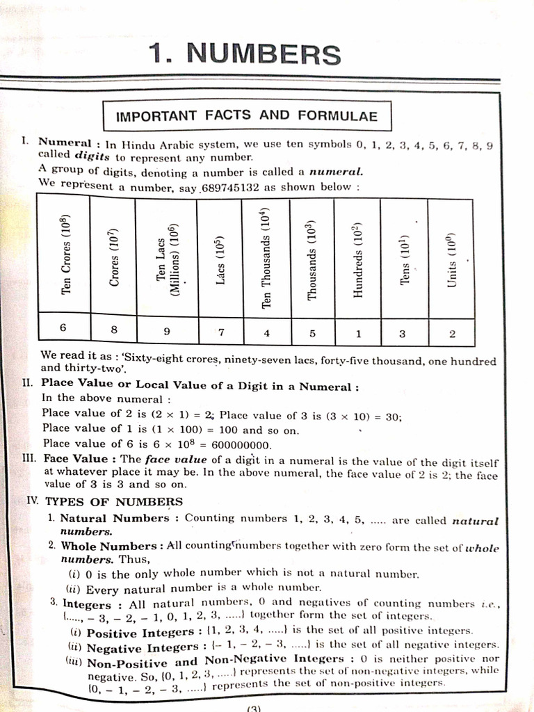 Chap 1 Numbers | PDF
