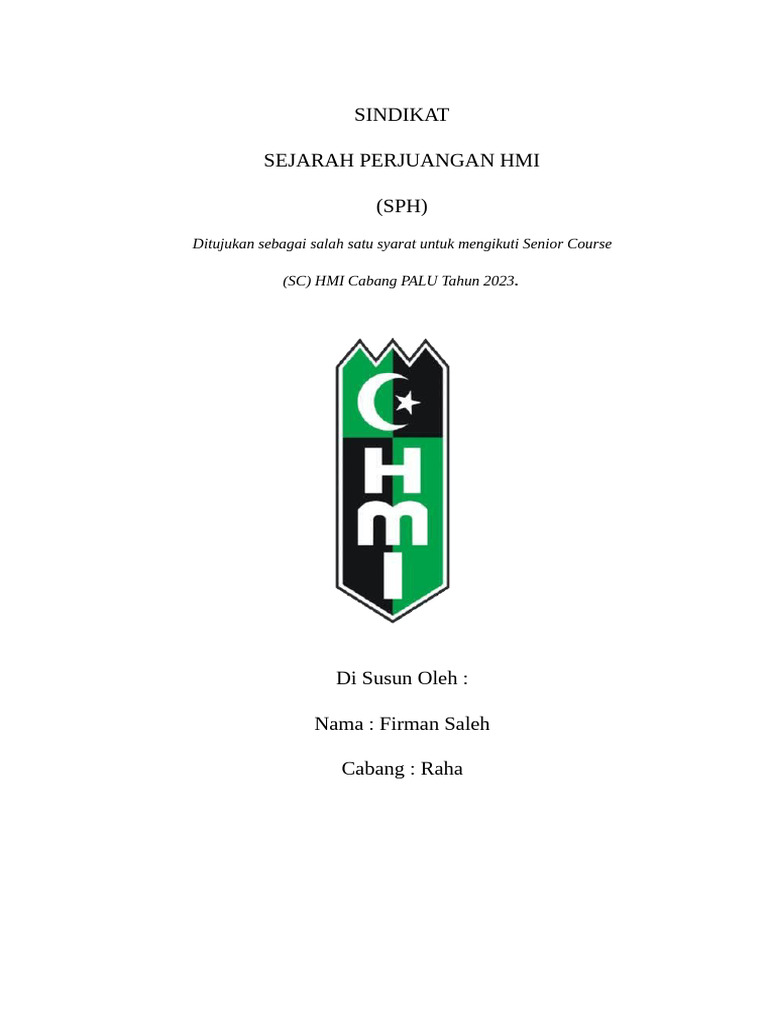 Sindikat Sejarah HMI Firman Saleh | PDF