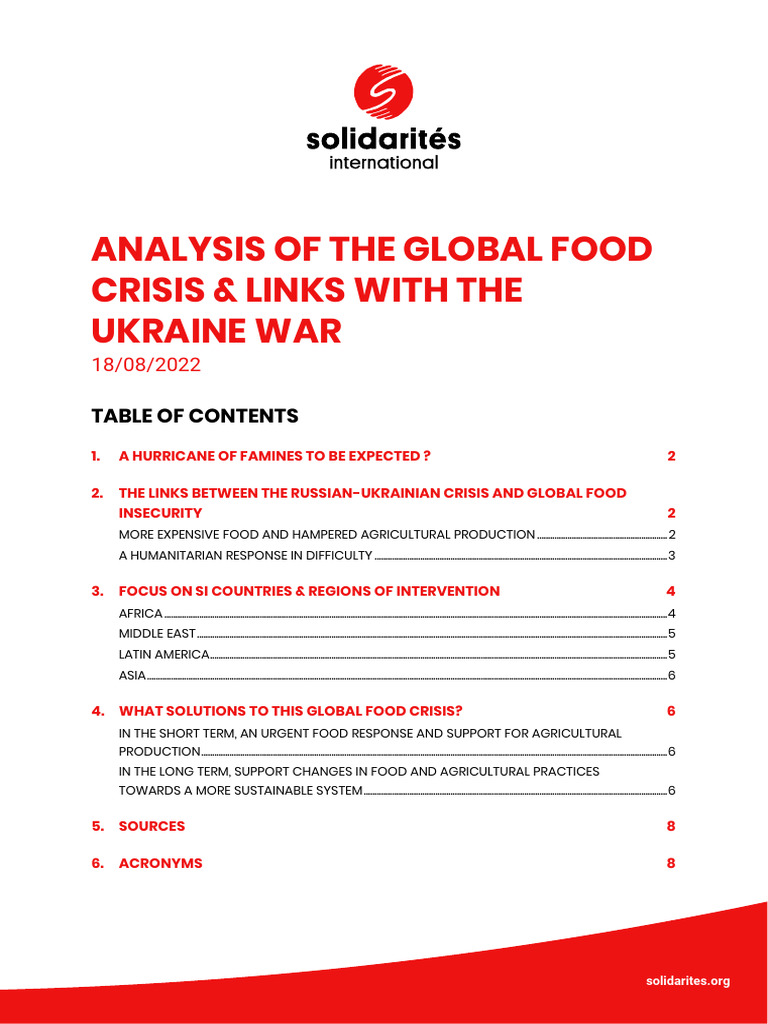Global Food Crisis Analysis 2022 | PDF | Food Security | Famine