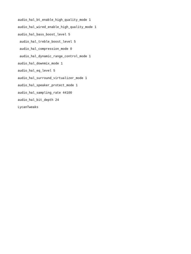 Audio Tweaks Set Edit | PDF