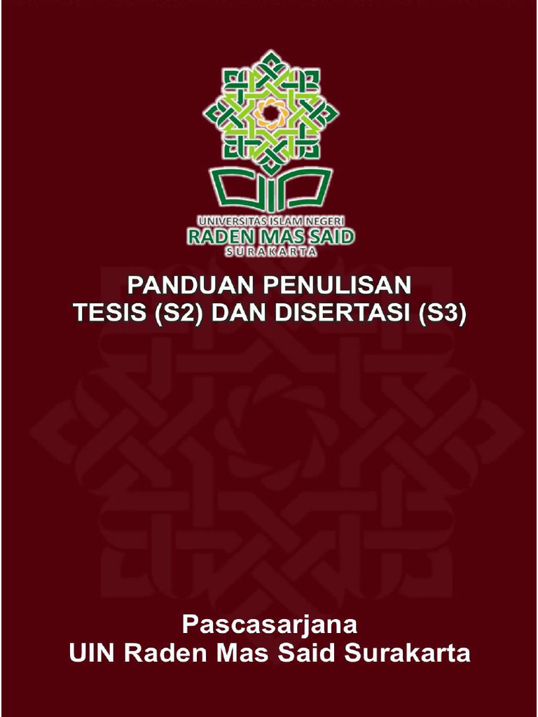 Buku Panduan Penulisan Tesis Dan Disertasi Plus Cover | PDF