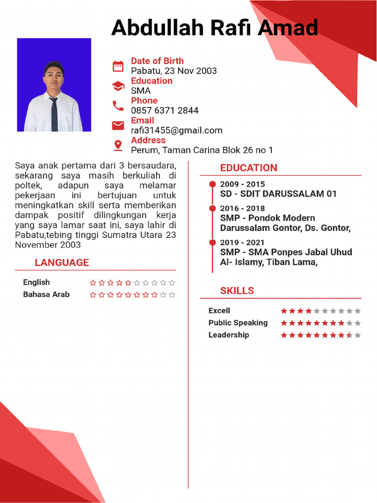 Abdllh Rafi CV | PDF
