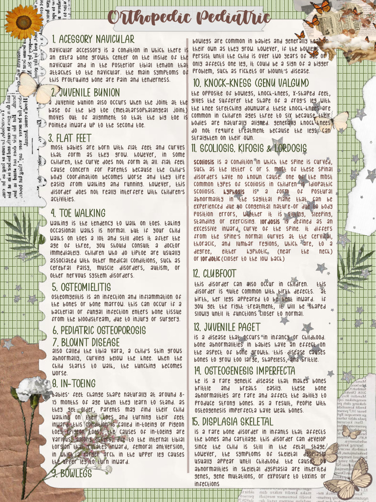 Mind Map Orthopedic Pediatric Group 1 | PDF