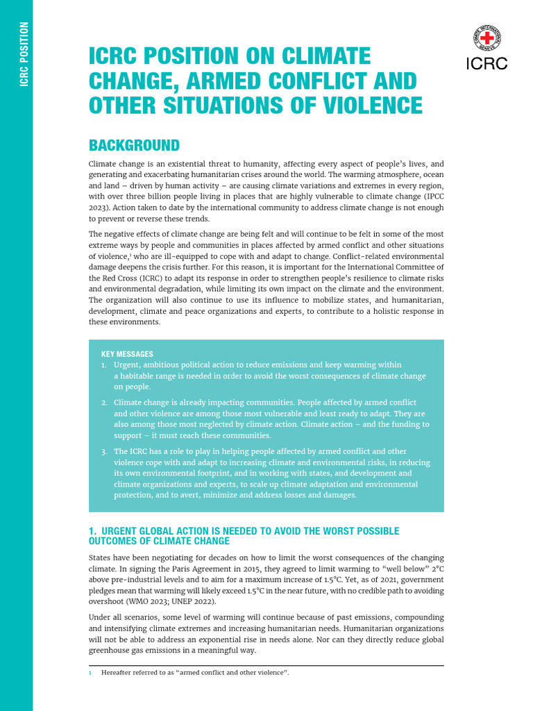 Icrc Position On Climate Change | PDF
