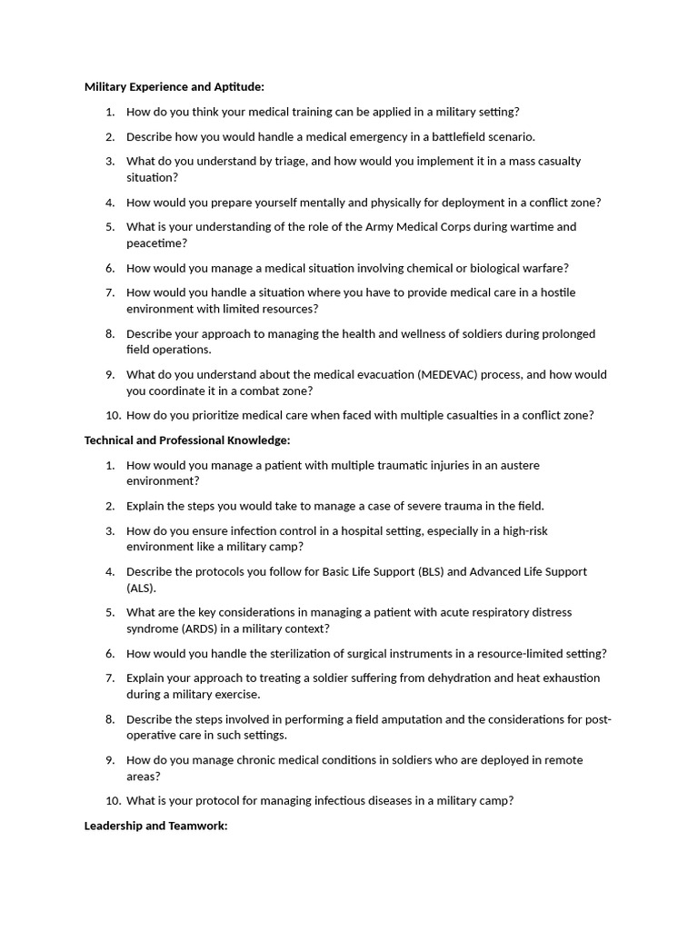 AFMC Interview Questions | PDF