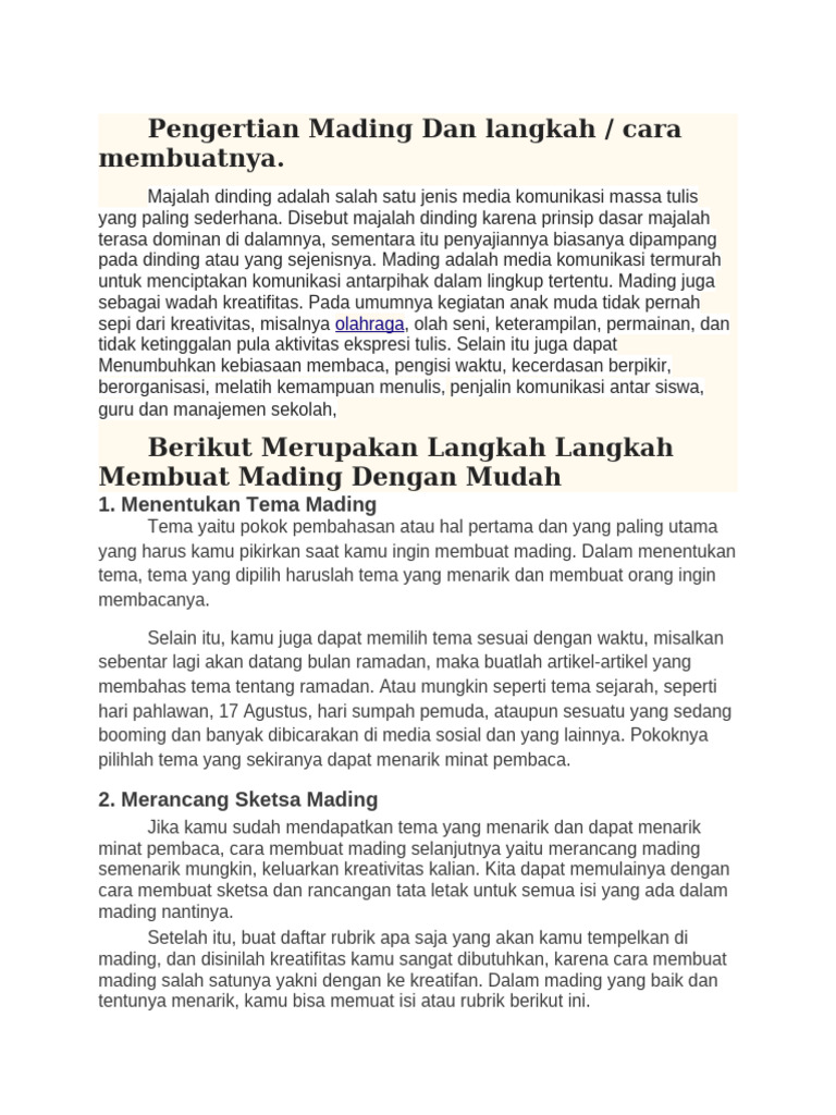 Mebuat Mading | PDF