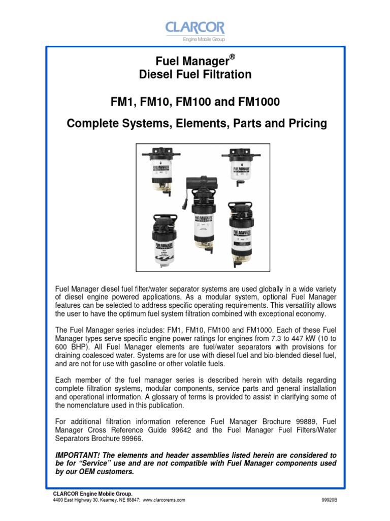 FM Catalogue CLARCOR | PDF