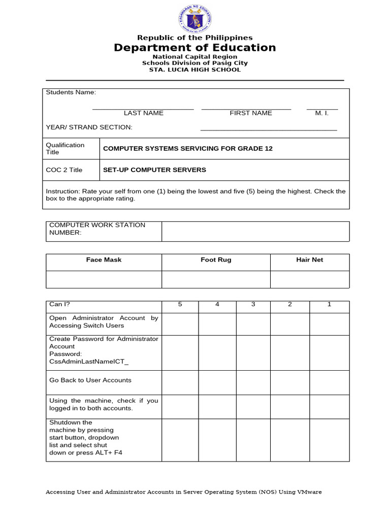 Accessing User and Administrator Accounts in Server Operating System (NOS) Using VMware | PDF