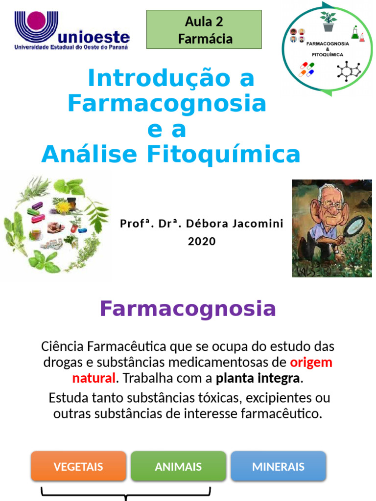 Aula 2 - Introdução A Farmacognosia e Fitoquímica | PDF