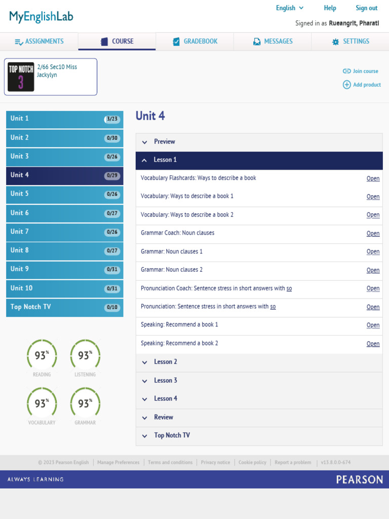 Course - MyEnglishLab 2 | PDF
