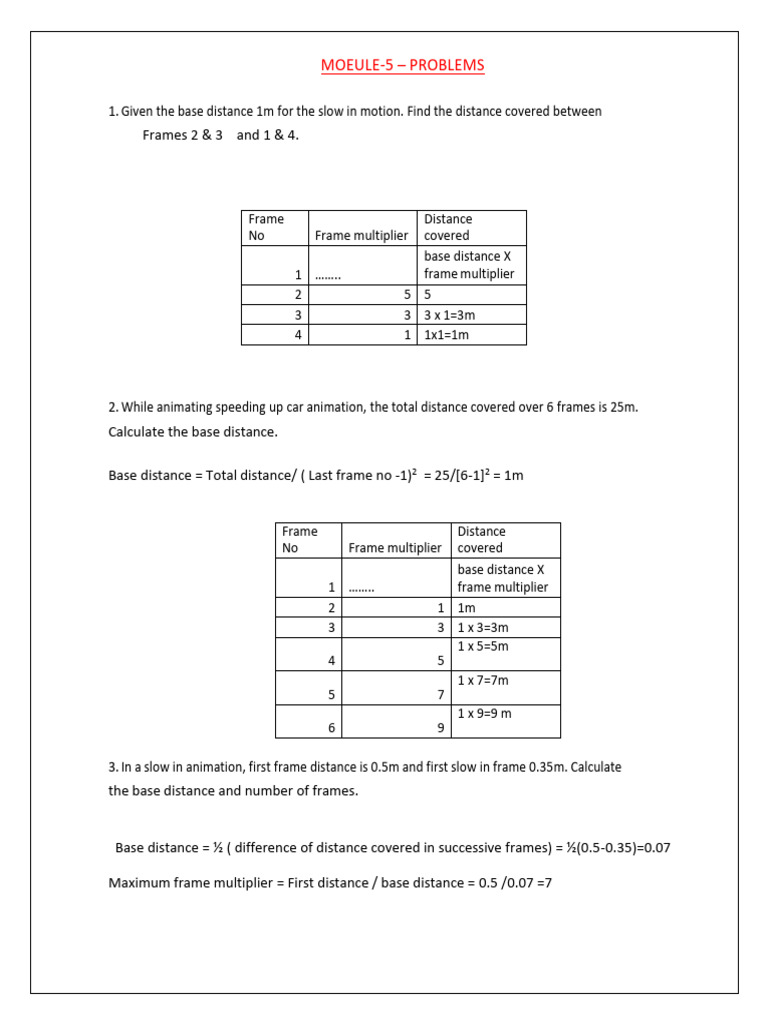 Module-5 Animation Numericals | PDF