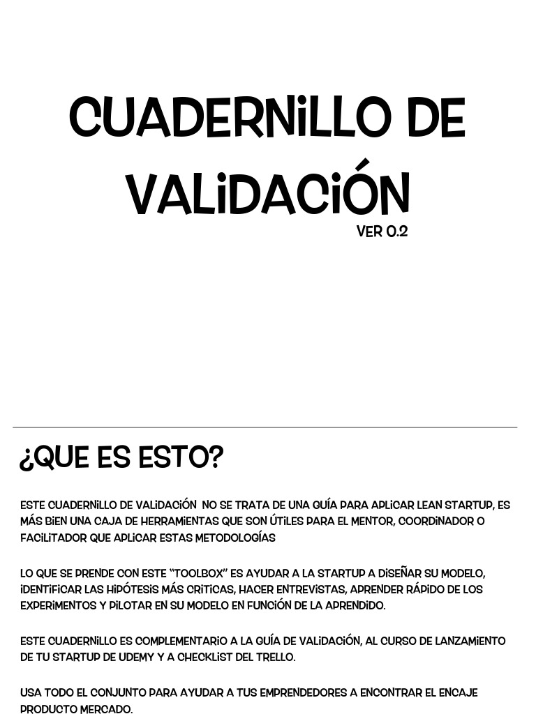 Cuadernillo de Validación | PDF