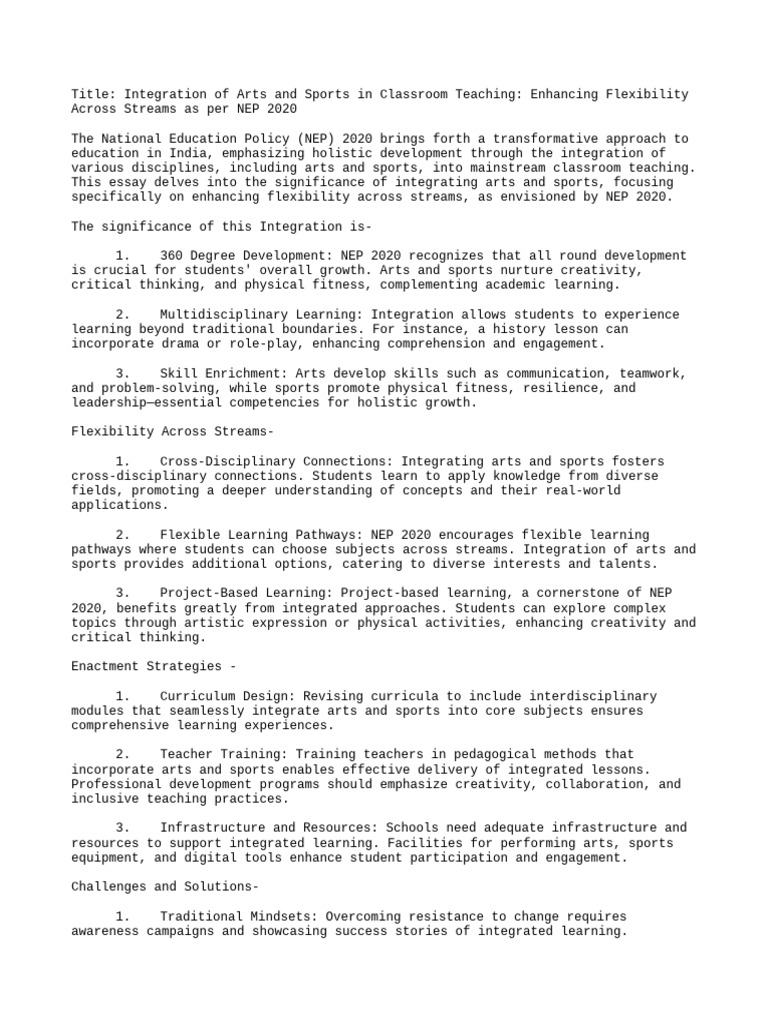 Integrated Teaching | PDF