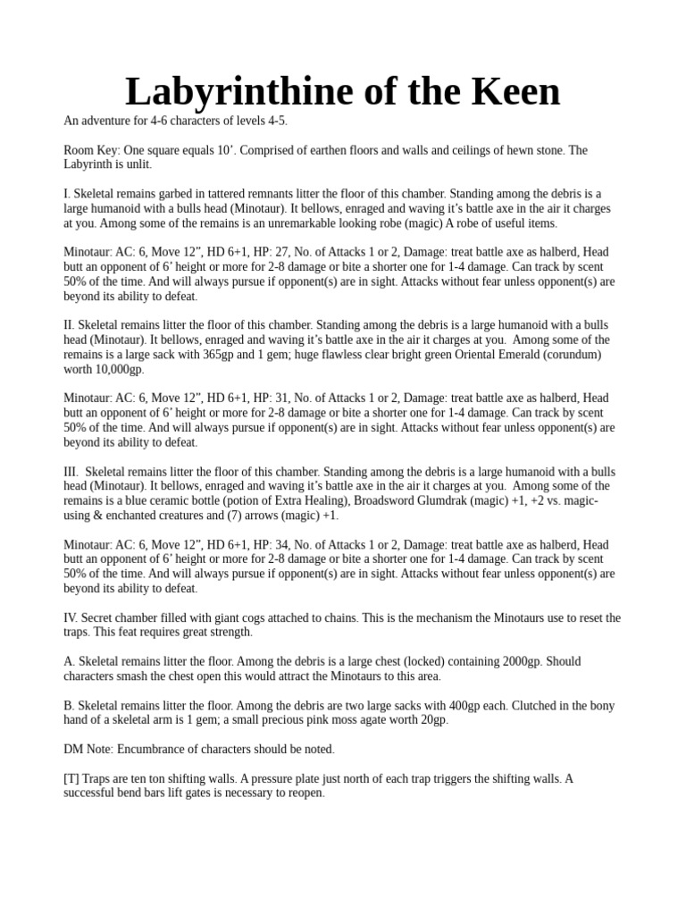 Labyrinthine of The Keen (OSR) | PDF | History | Young Adult