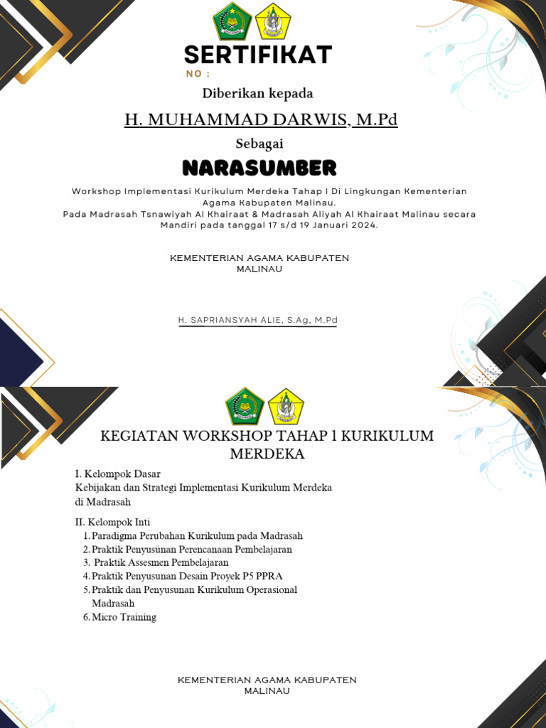 Sertifikat Narasumber | PDF