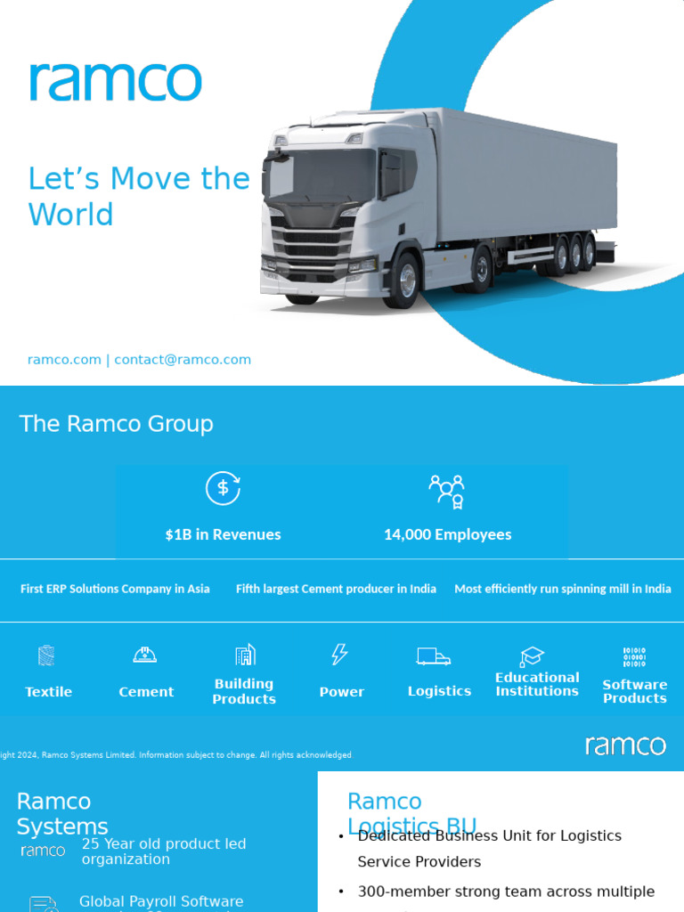 Ramco Logistics Software Overview | PDF | Logistics | Computing