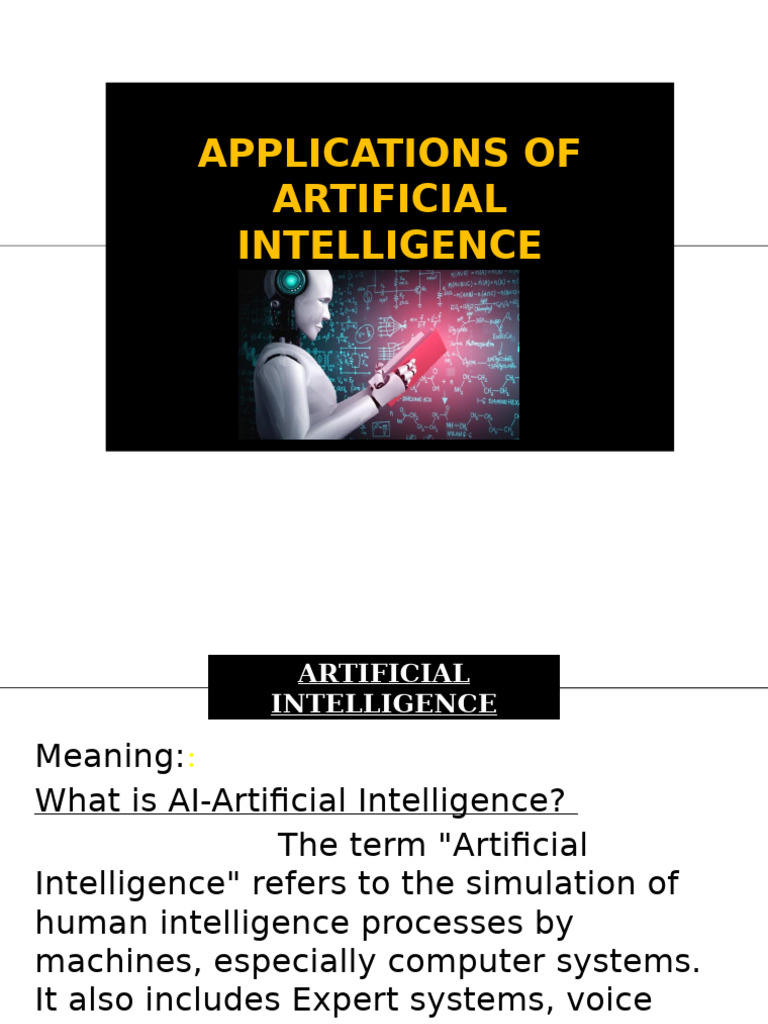 Application of Artificial Intelligence | PDF