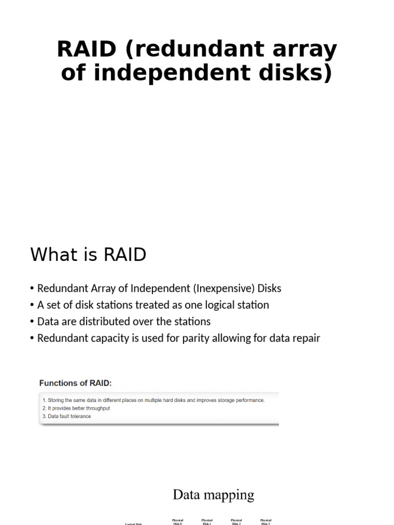RAID (Redundant Array of Independent Disks) | PDF