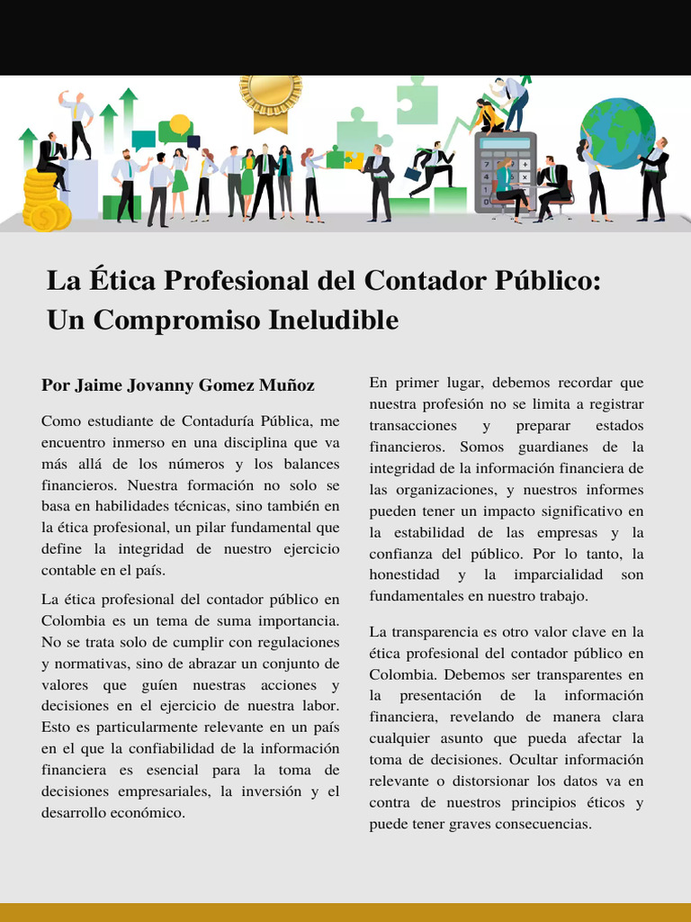 La Etica Del Contador Jaime Jovanny Gomez Muñoz | PDF
