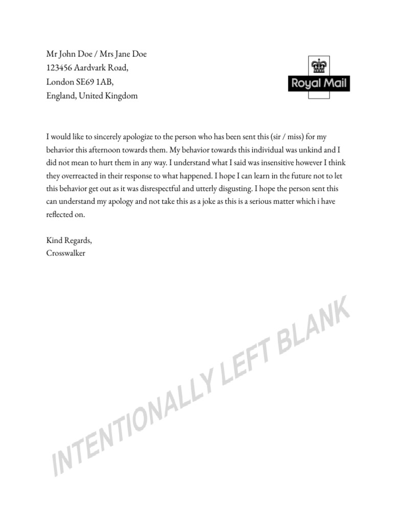 Serious Apology Letter | PDF