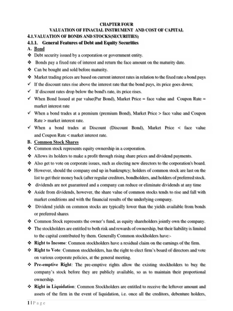 UU BFM - Chapter 4 VFA and CC | PDF