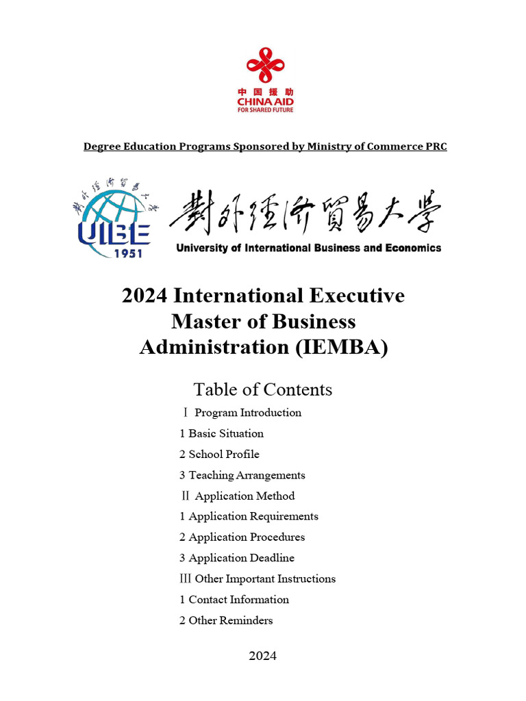 9-2024 Master Program of Business Administration (University of ...