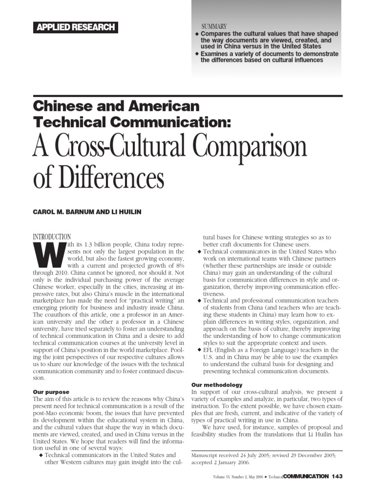 A Cross-Cultural Comparison | PDF