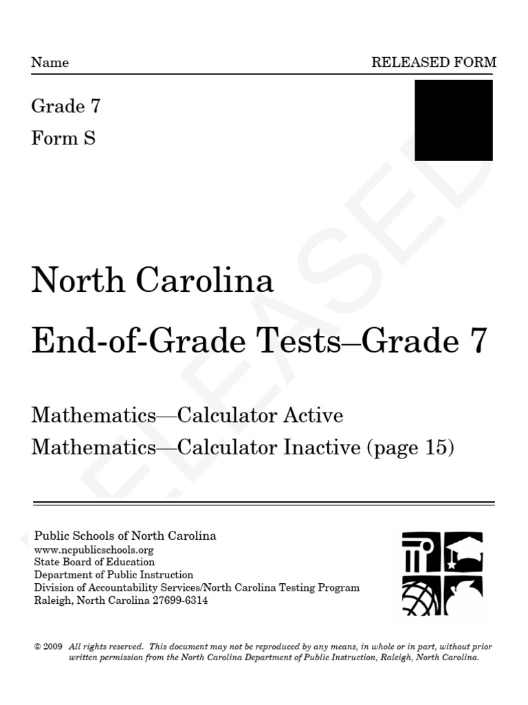 Grade 7 Math Released | PDF