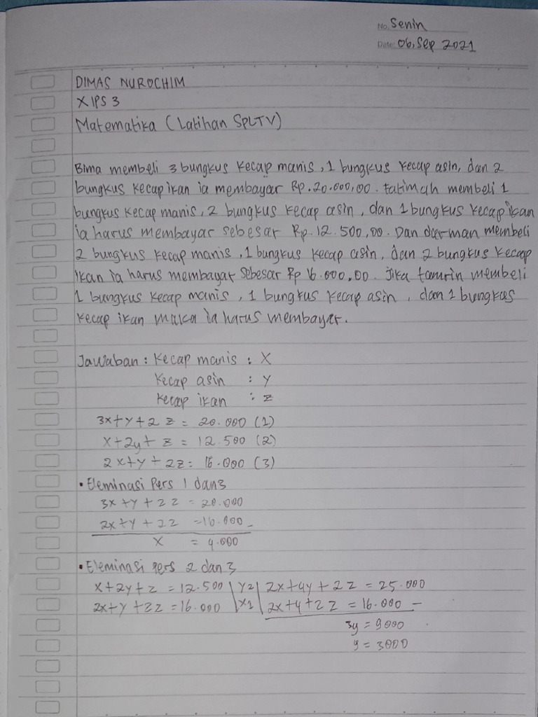 Dimas nurochim xips3 mtk.latihan spltv | PDF