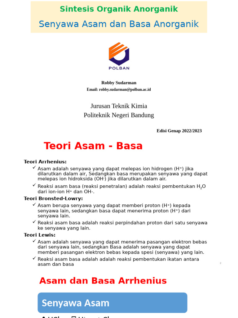 SOA_2_Senyawa Asam dan Basa Anorganik_22-2-24 | PDF
