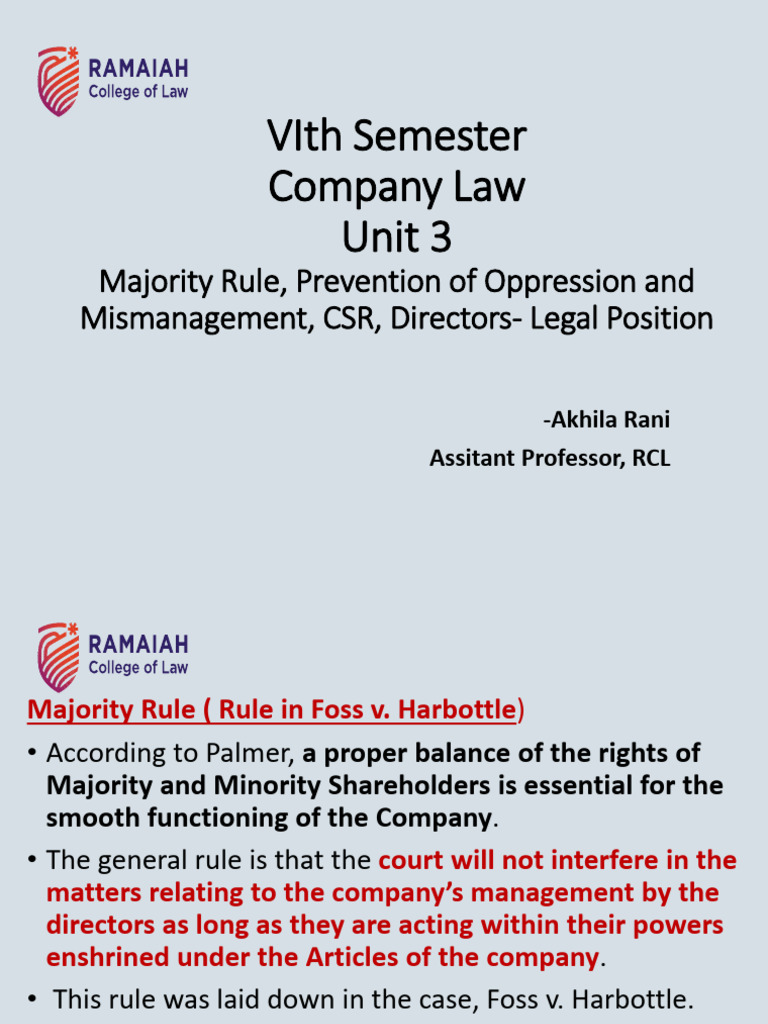 Company Law Unit 3 - Part 1 | PDF