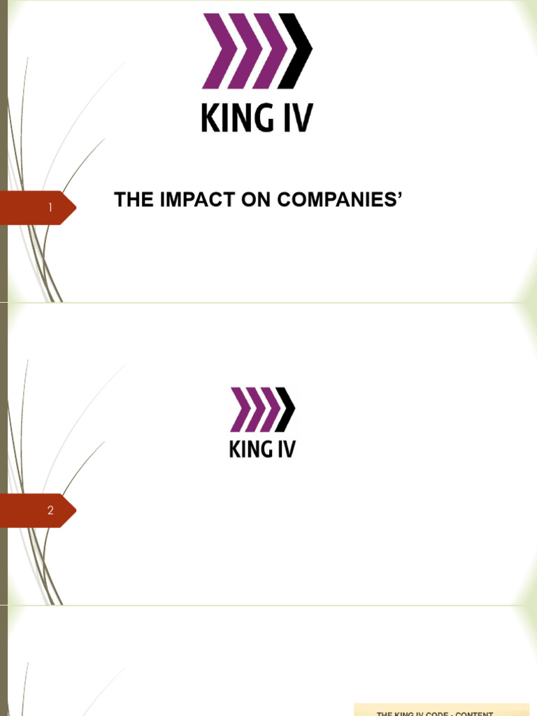 King IV Principles | PDF | Risk | Governance